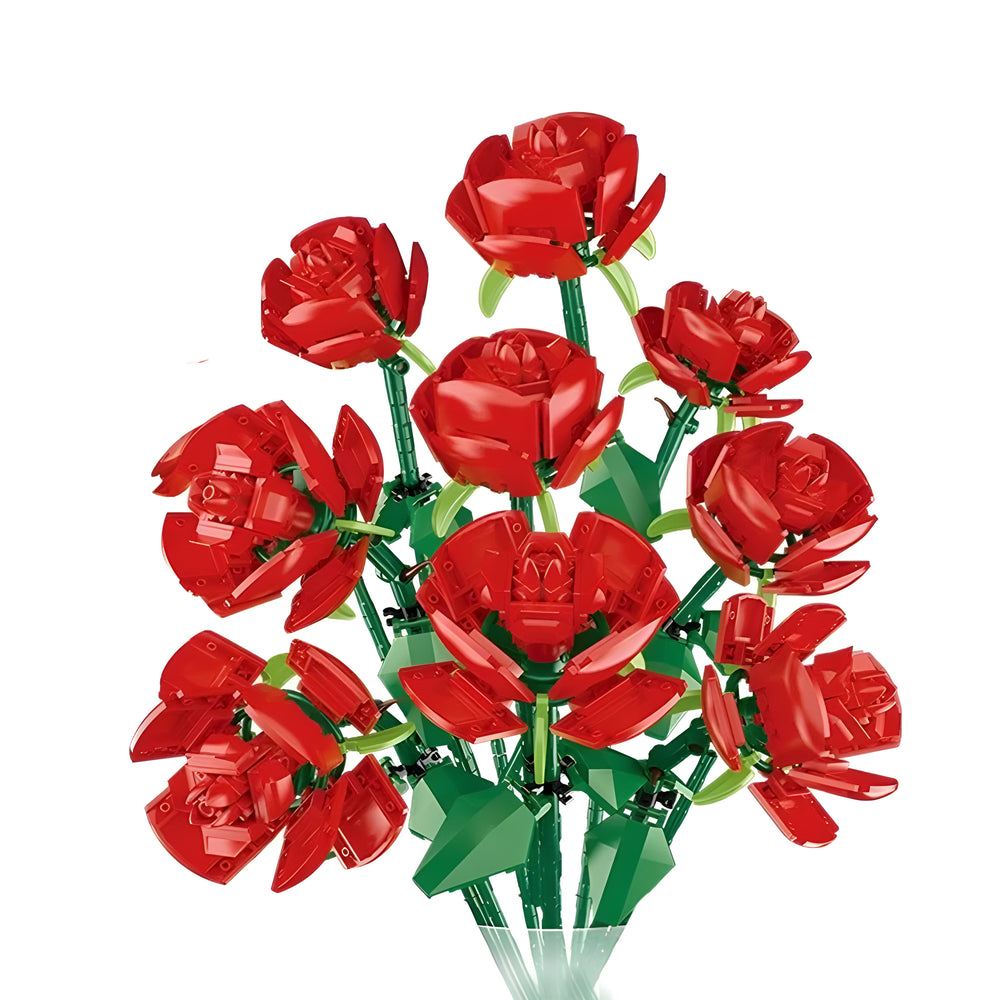 Bouquet of Nine Red Roses | 568pcs