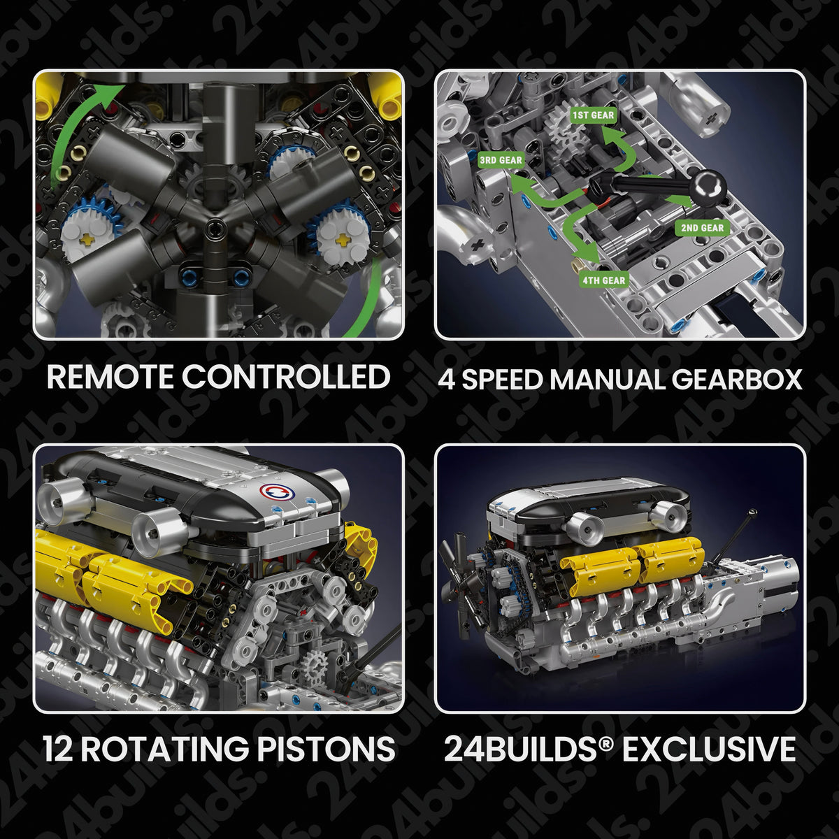 Motorised Italian V12 Engine | 1260pcs