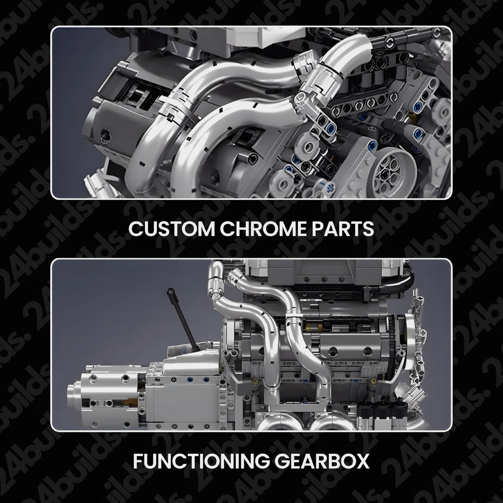 Motorised Hypercar W16 Engine & Gearbox | 2024pcs