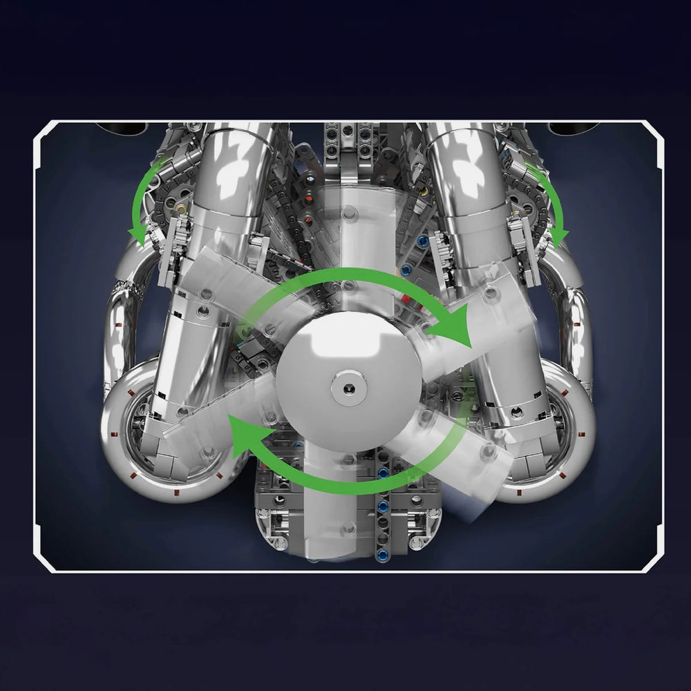 The Ultimate Chrome 5.5L V8 Engine & Gearbox | 2898pcs